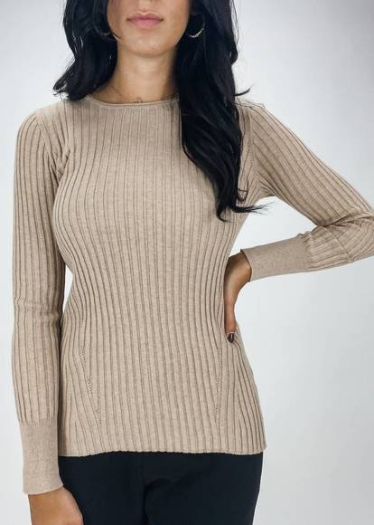 Ost | Tops | New Ost Rib Crew Neck Top In Fawn | Poshmark